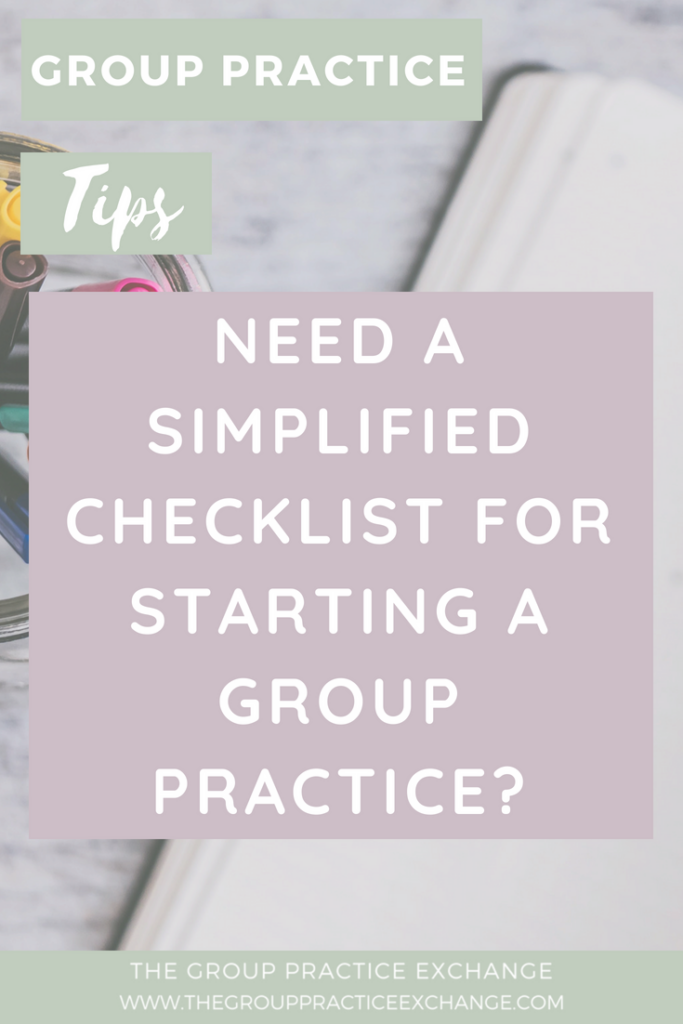 checklist for starting a group practice